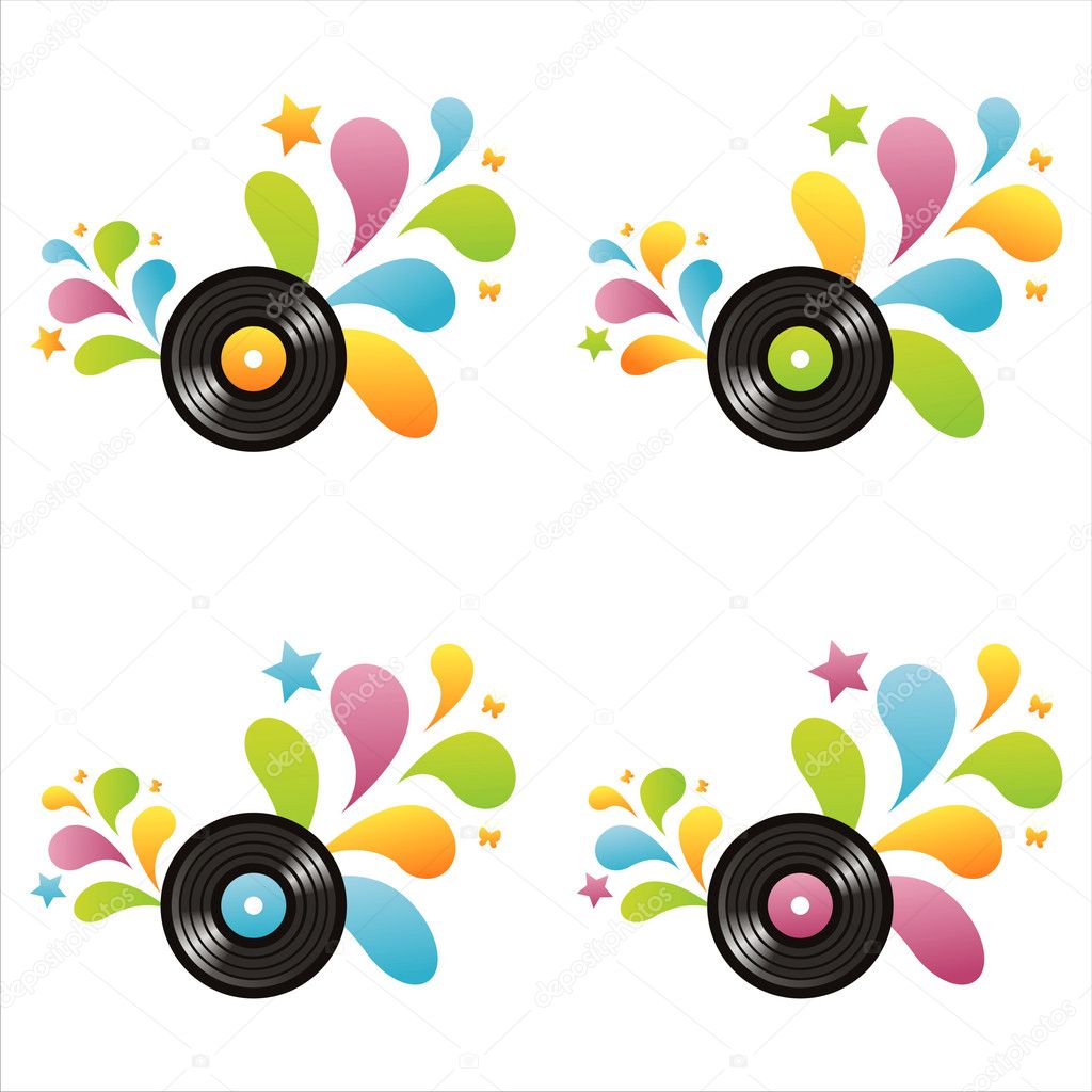 Colorful vinyl records Stock Vector Image by ©isabelle #5742618