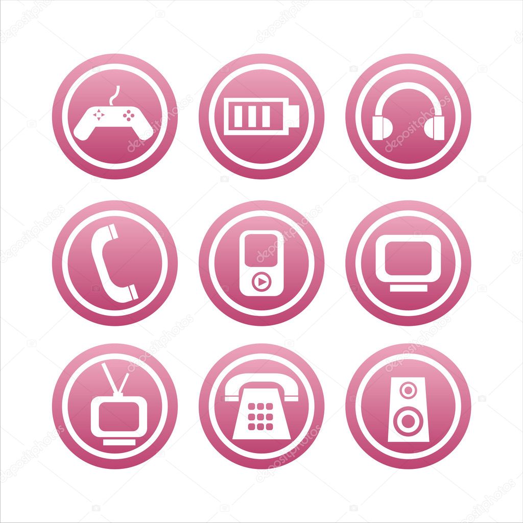 Pink technology signs Stock Vector by ©isabelle 5817215