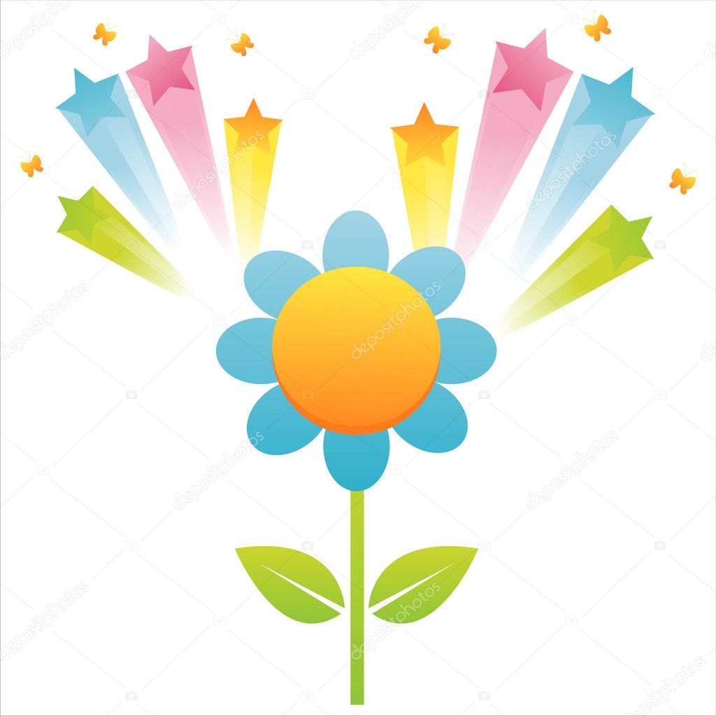 Flower with star splash Stock Vector by ©isabelle 5859039