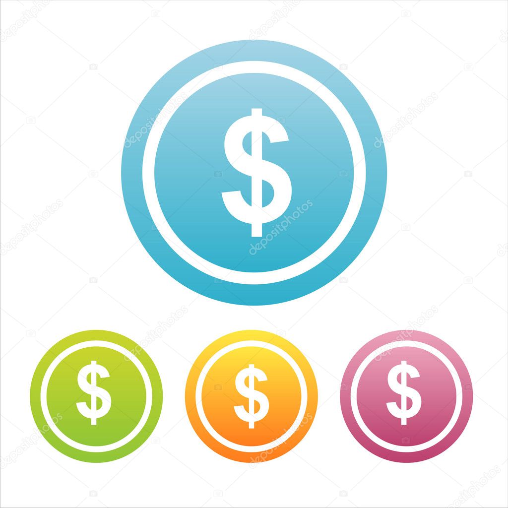 Colorful dollar signs Stock Vector Image by ©isabelle #5871796