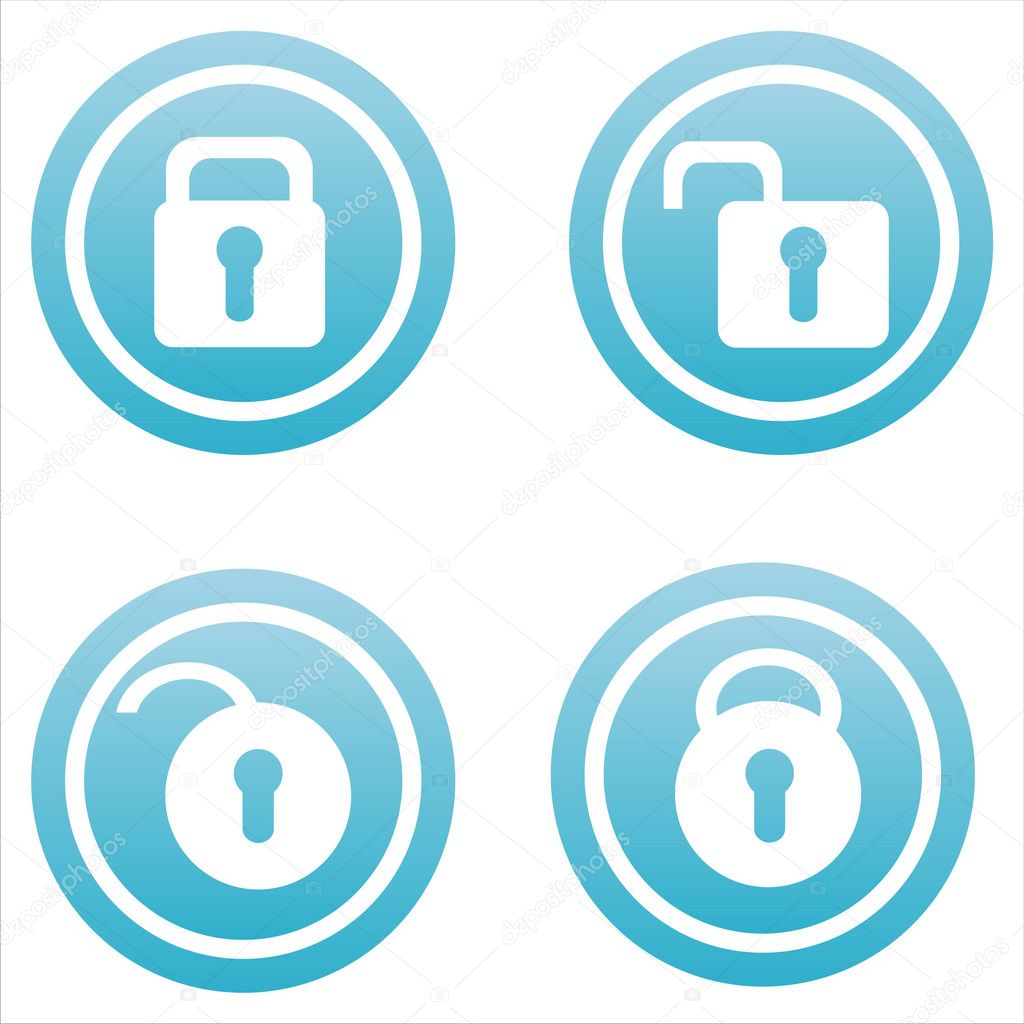 Blue lock signs Stock Vector Image by ©isabelle #5871971