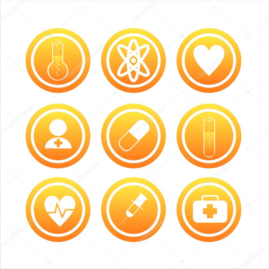 Orange medical signs — Stock Vector © isabelle #6210511
