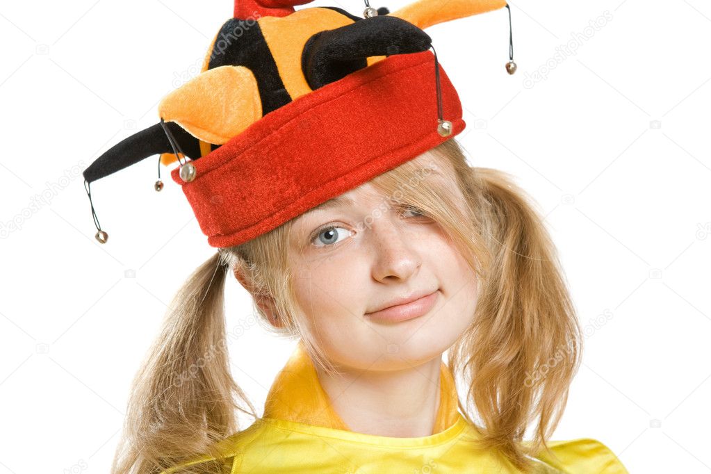 Attractive girl in fools cap Stock Photo by ©Meggan 6051703