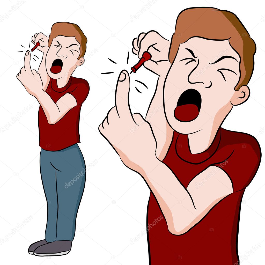Hombre pinchando su dedo Vector de stock por ©cteconsulting 5730482