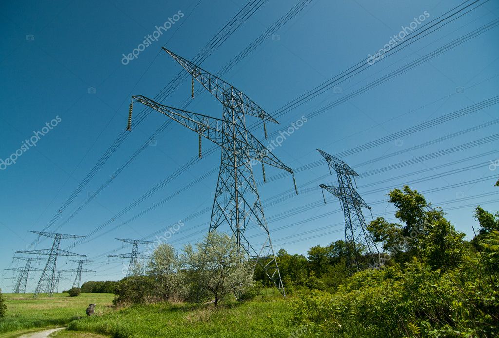 Electrical Transmission Towers (Electricity Pylons) — Stock Photo ...