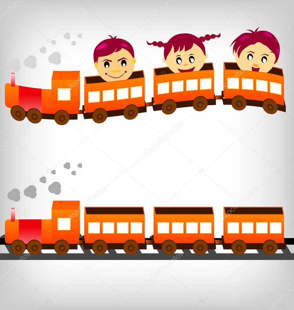 Tren y niños Vector de stock #6233720 de ©pkdinkar