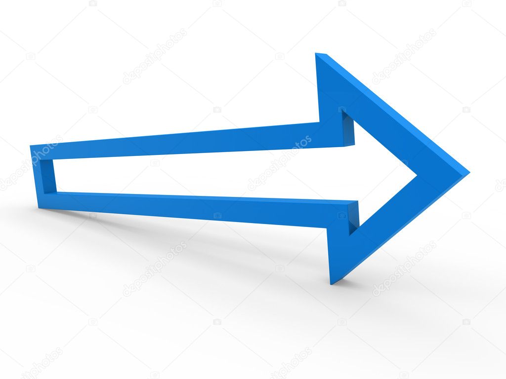 Flèche 3D bleu moyen — Photographie dariusl © #6639014