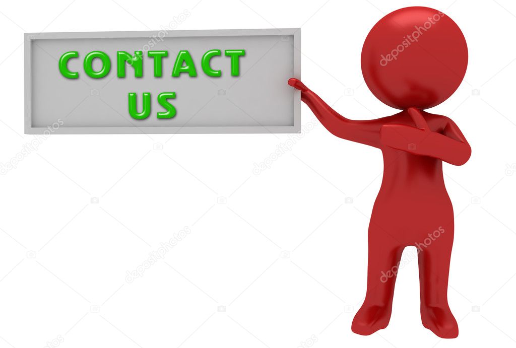 3d character with contact us Stock Illustration by ©motionkarma #5389671