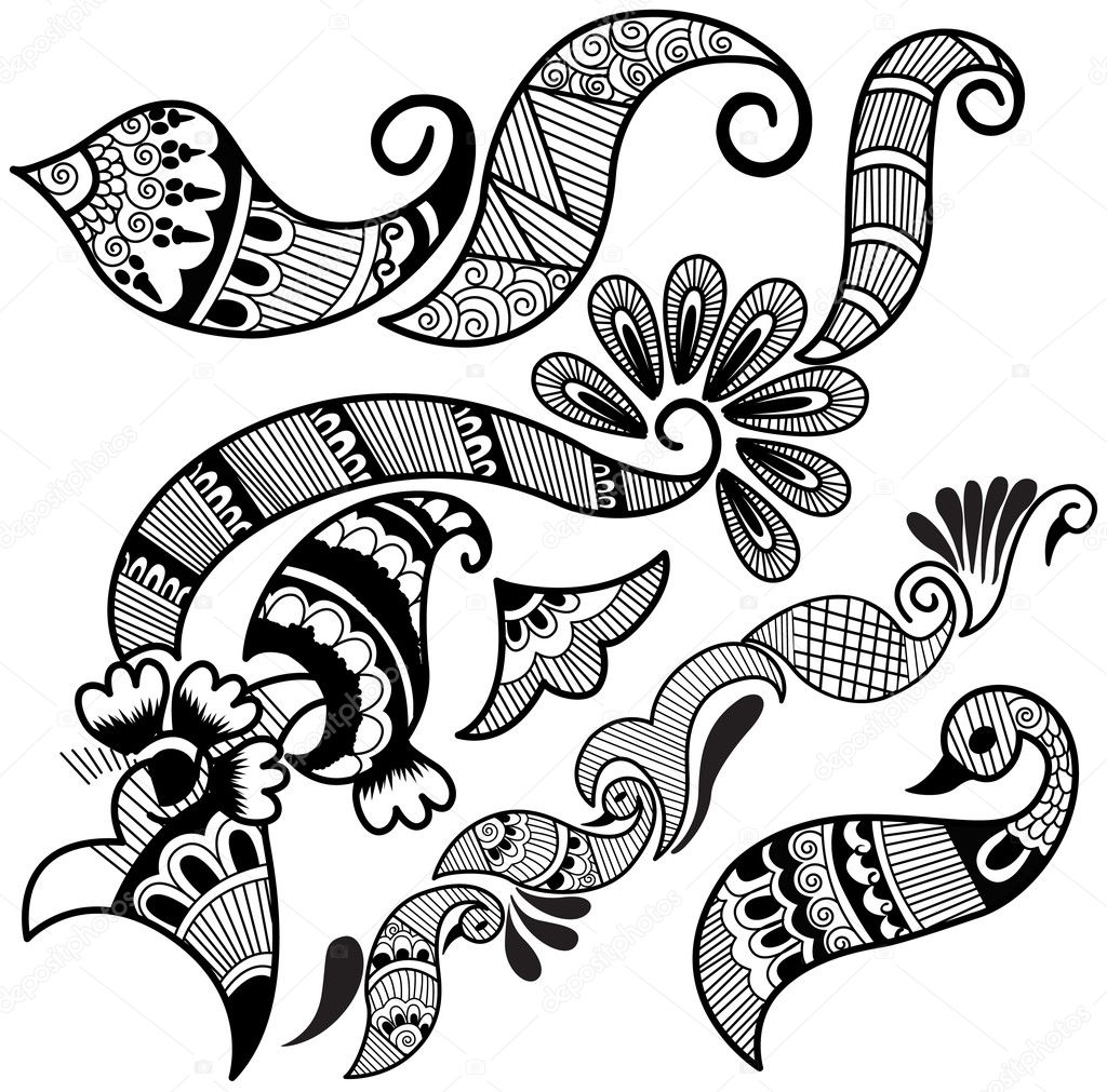 Decor Heena Design Set — Stock Vector © baavli #5451684