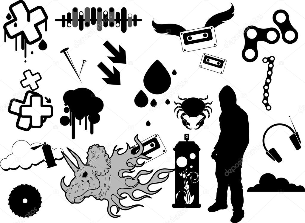 Urban Graphic Tattoos Designs — Stock Vector © baavli #6127382