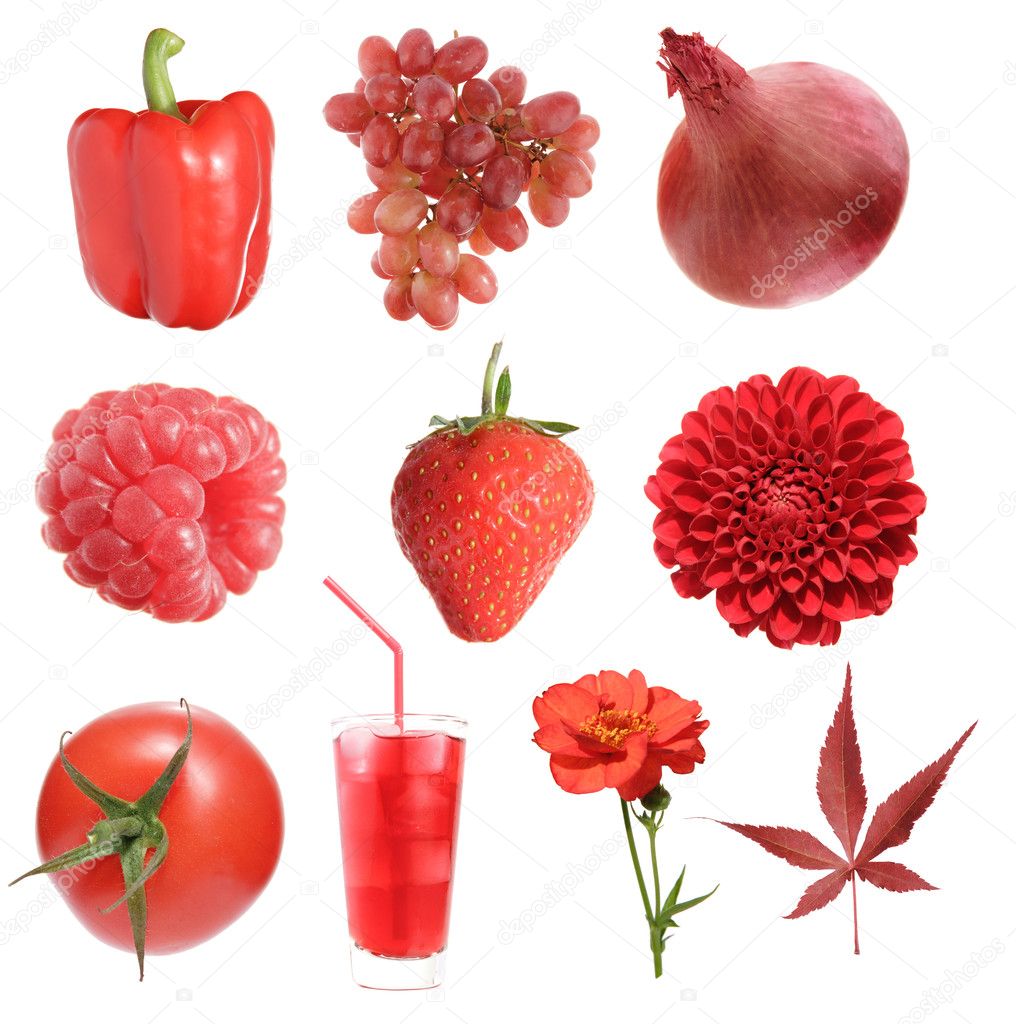 Red collection (red object isolated on white) — Stock Photo © Tamara_k ...