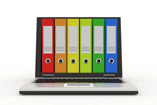 Laptop and archive folders. — Stock Photo © kovaleff #5681274