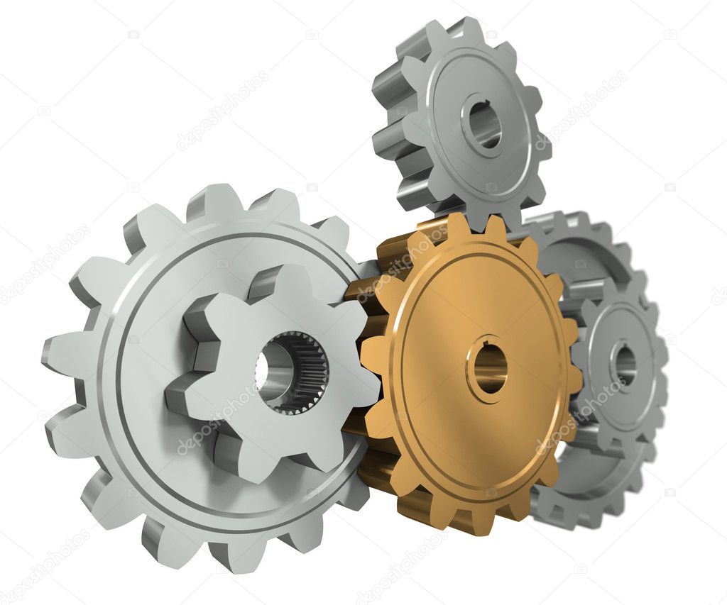 Group gears. Symbol leader in team work — Stock Photo © cherezoff #6410149