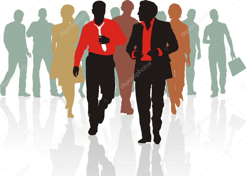 Sales team of young — Stock Vector © vlado #5973906