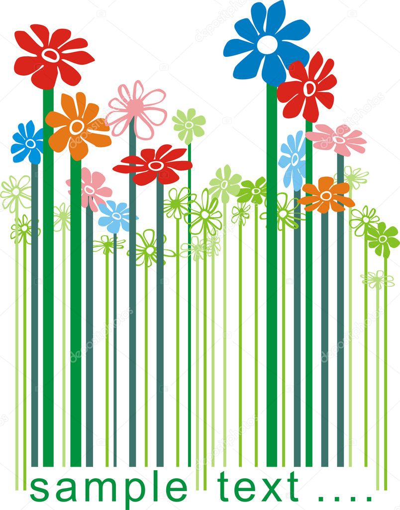 Barcode floral — Stock Vector © vlado #6419741