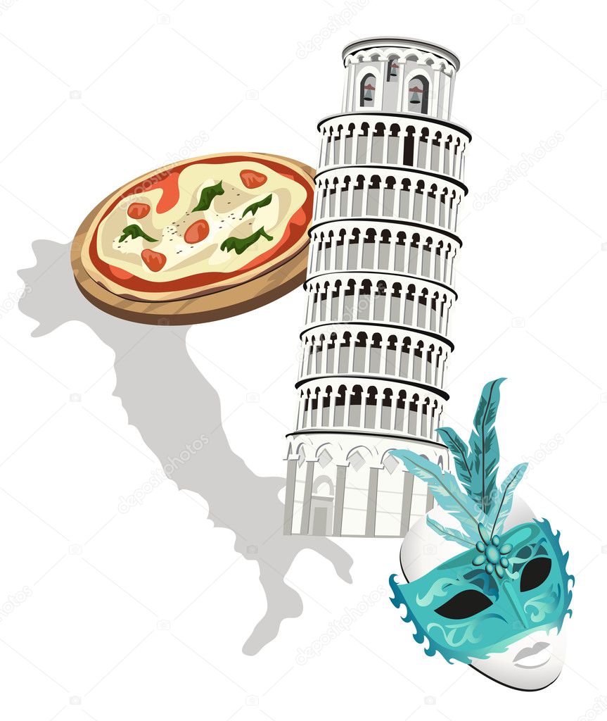 Symbols of Italy — Stock Vector © dayzeren #5494061