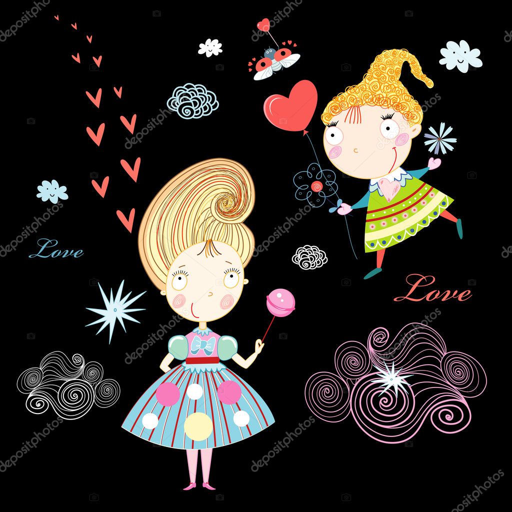 Love girls Stock Vector Image by ©tanor #6249175