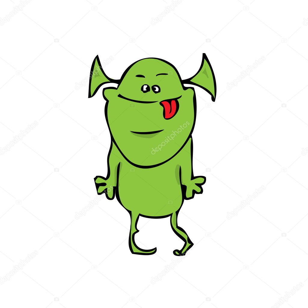 Green alien — Stock Vector © mistuk13 #6392930