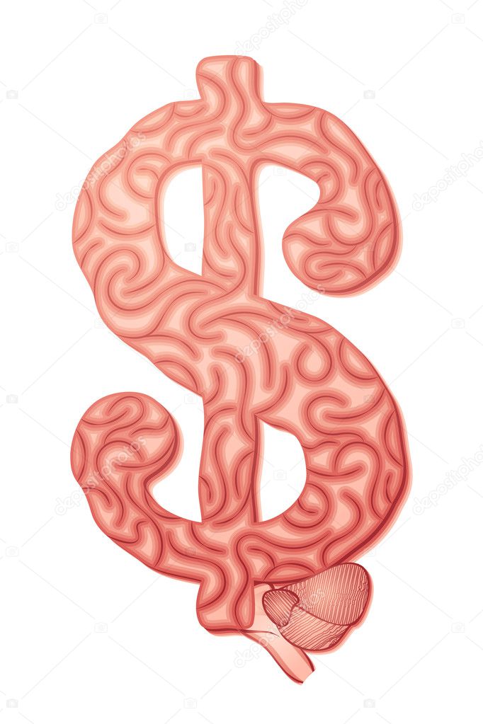 Dollar Brain Stock Vector Image by ©vectomart #6132580