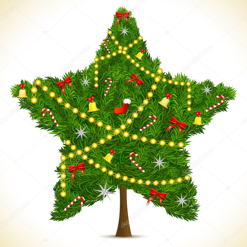 Star shape Christmas Tree — Stock Vector © vectomart #6269802 Star shape Christmas Tree — Stock Vector © vectomart #6269802