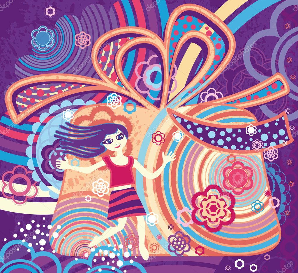 Holidays dream girl. Stock Vector by ©helehenogo 5816583