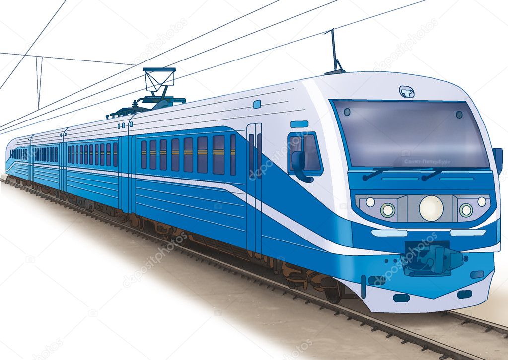 Blue and white train — Stock Photo © irinamahova #5450973