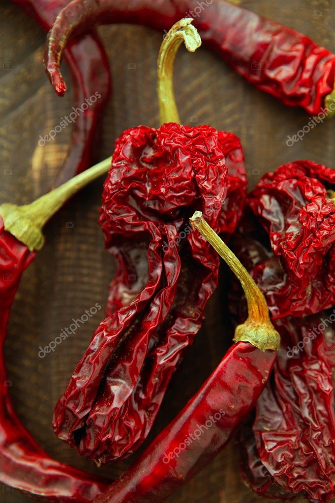 Red dried hot chili peppers Stock Photo by ©lunamarina 5500587
