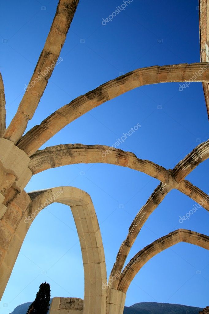 Arches structure of ancient Monastery in Spain Stock Photo by ...