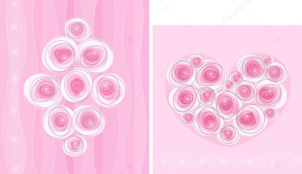 Two vector roses cards Stock Vector by ©gudimm 5496315