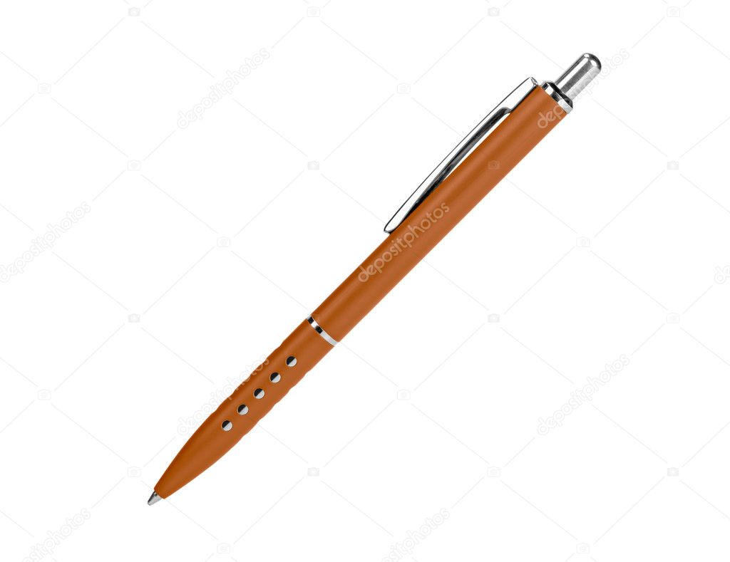 Brown pen. Isolated on white background — Stock Photo © mrHanson #6307848