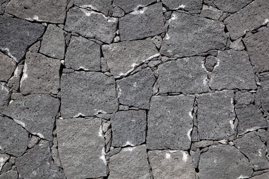 Typical wall made seamless from volcanic stone — Stock Photo © Hackman ...
