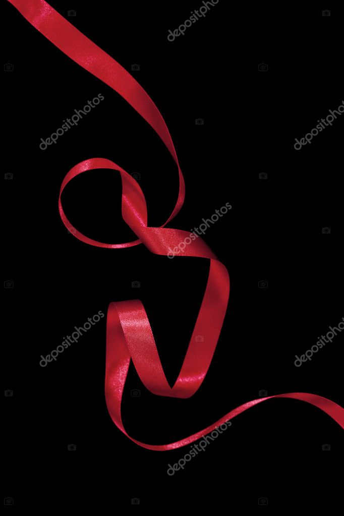 Red Ribbon on Black Stock Photo by ©robynmac 5529819