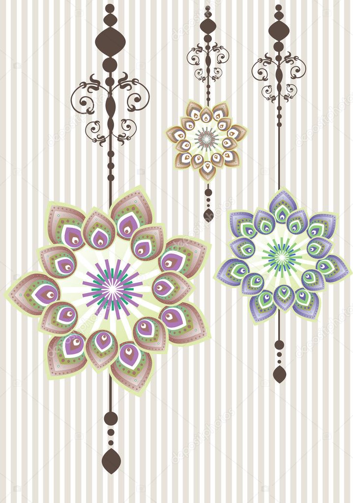 Flower decoration icon set — Stock Vector © alkkdsg #5486989