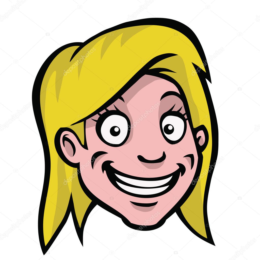 Ženské kreslená hlava — Stock Vektor © Noedelhap #5800432