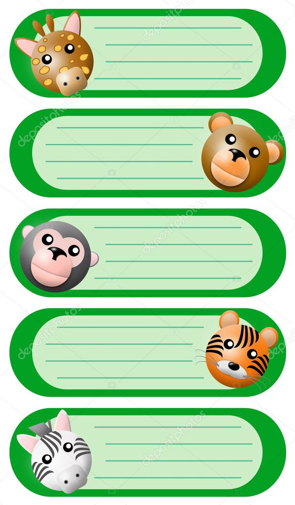 Animals labels set Stock Illustration by ©walex101 #5510979
