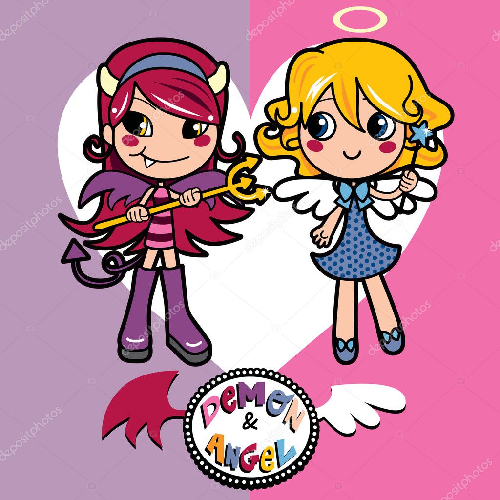 Angel and Demon — Stock Vector © Kakigori #5965515