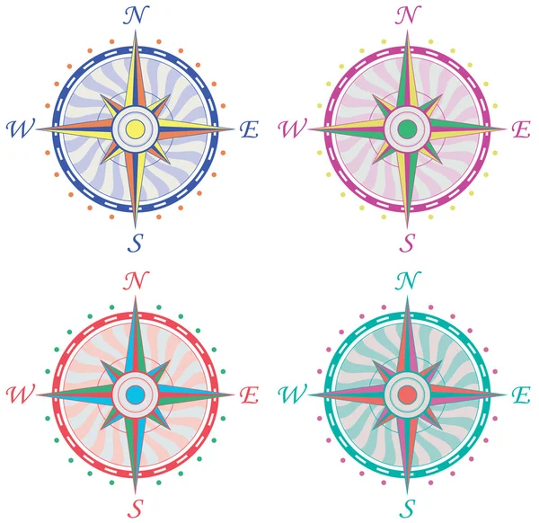 Vector set of colorful compasses — Stock Vector © dmstudio #9061801