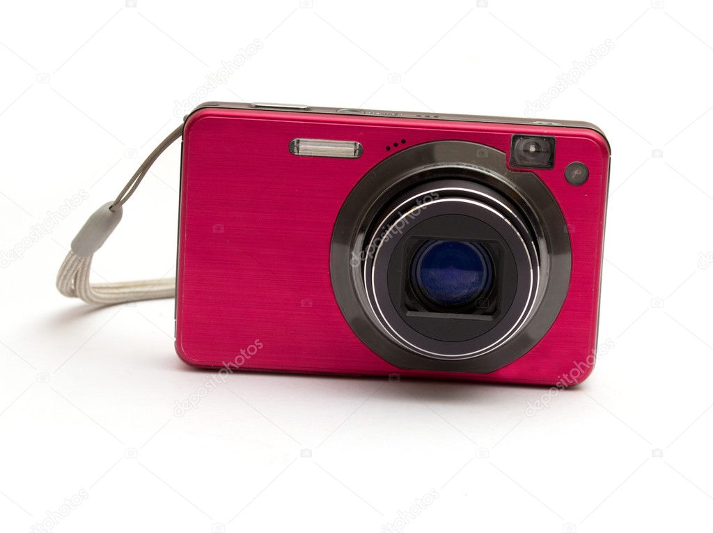 The pink camera isolated on a white background — Stock Photo © Yganko ...