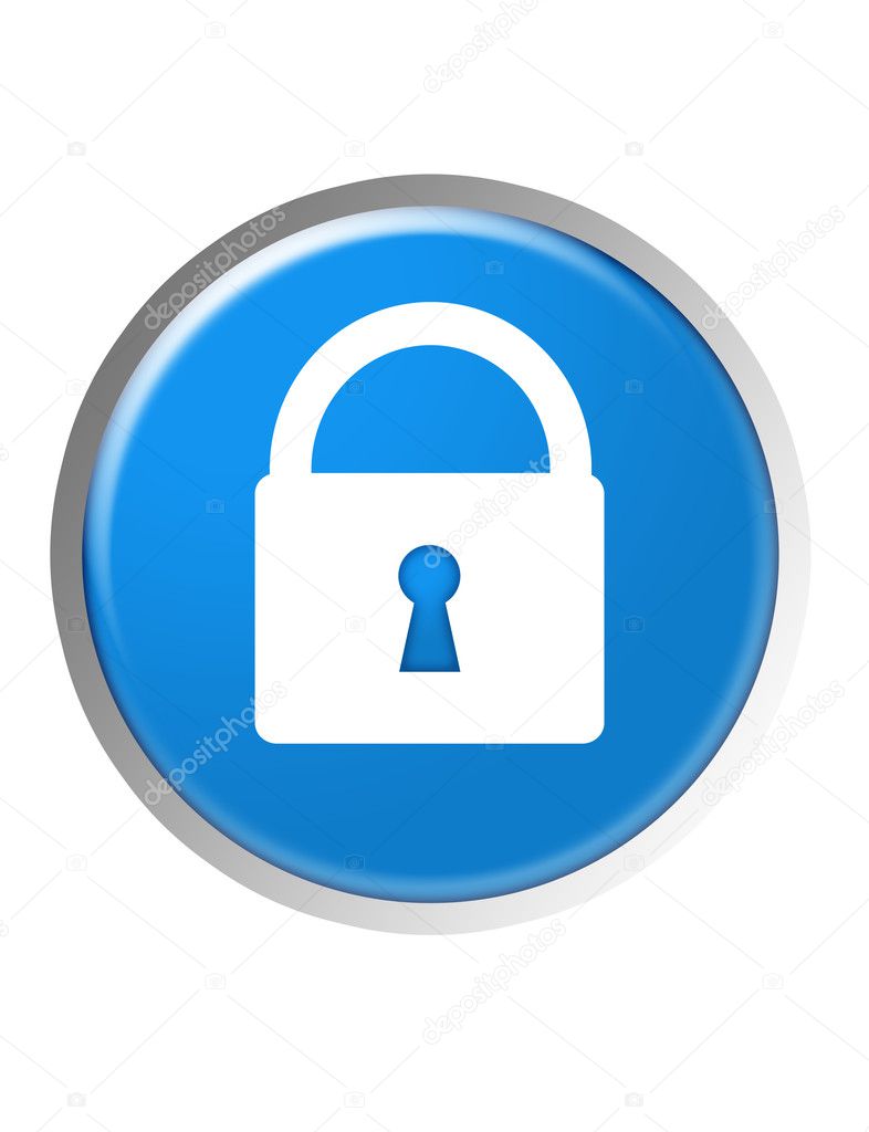 Blue padlock icon Stock Photo by ©grgroupstock 5711215