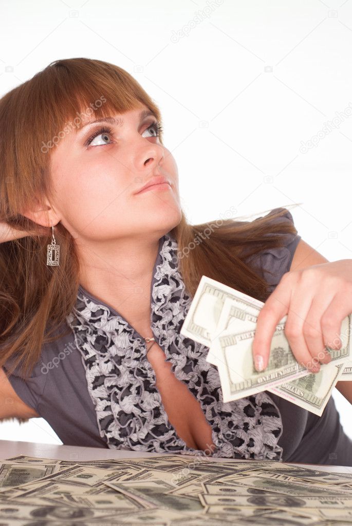 Girl with cash — Stock Photo © aletia #5948455