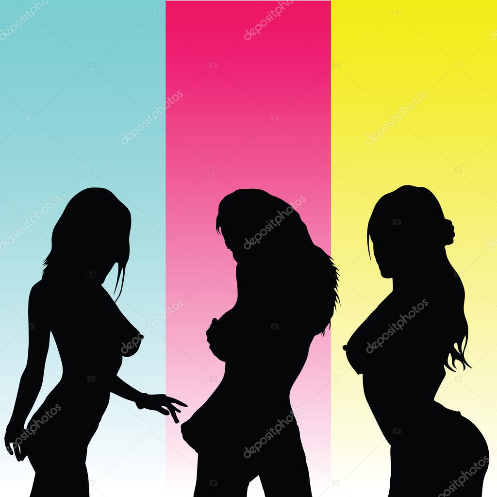 Sexy Girl Black Silhouettes Stok Fotoğrafçılık ©drgaga Telifsiz