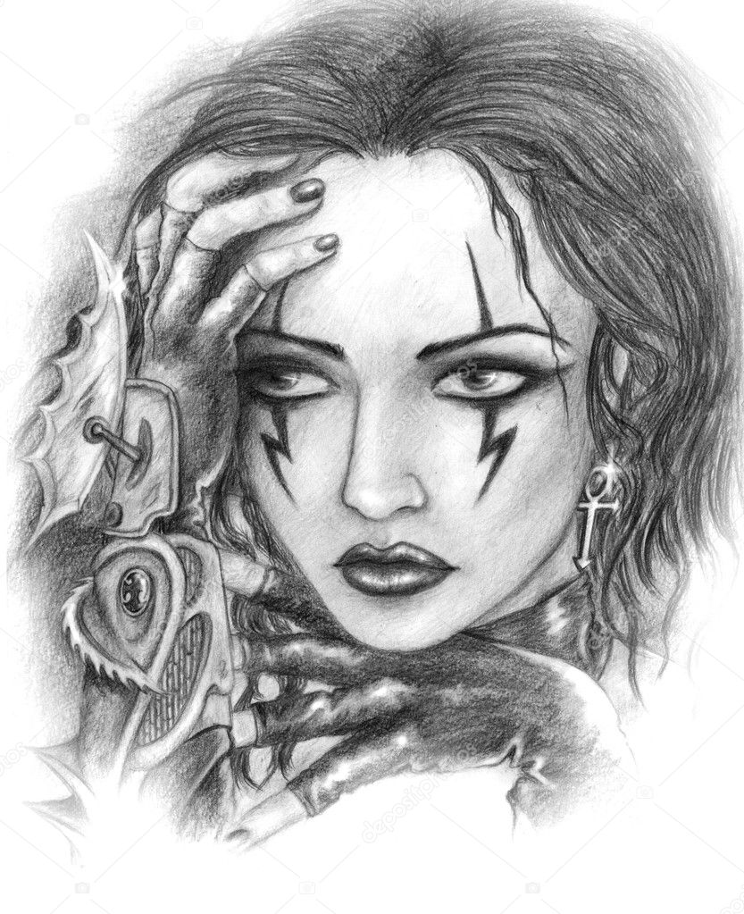 Gothic girl sad — Stock Photo © Artlover #5820654