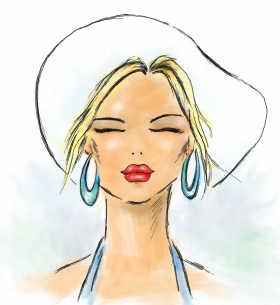 Summer lady sketch — Stock Photo © Artlover #5861835
