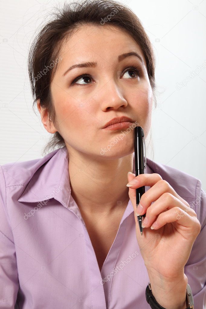 Woman thinking over a problem Stock Photo by ©darrinahenry 5939136