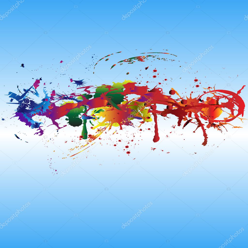 Color paint splashes. — Stock Vector © sanirezi #5895260