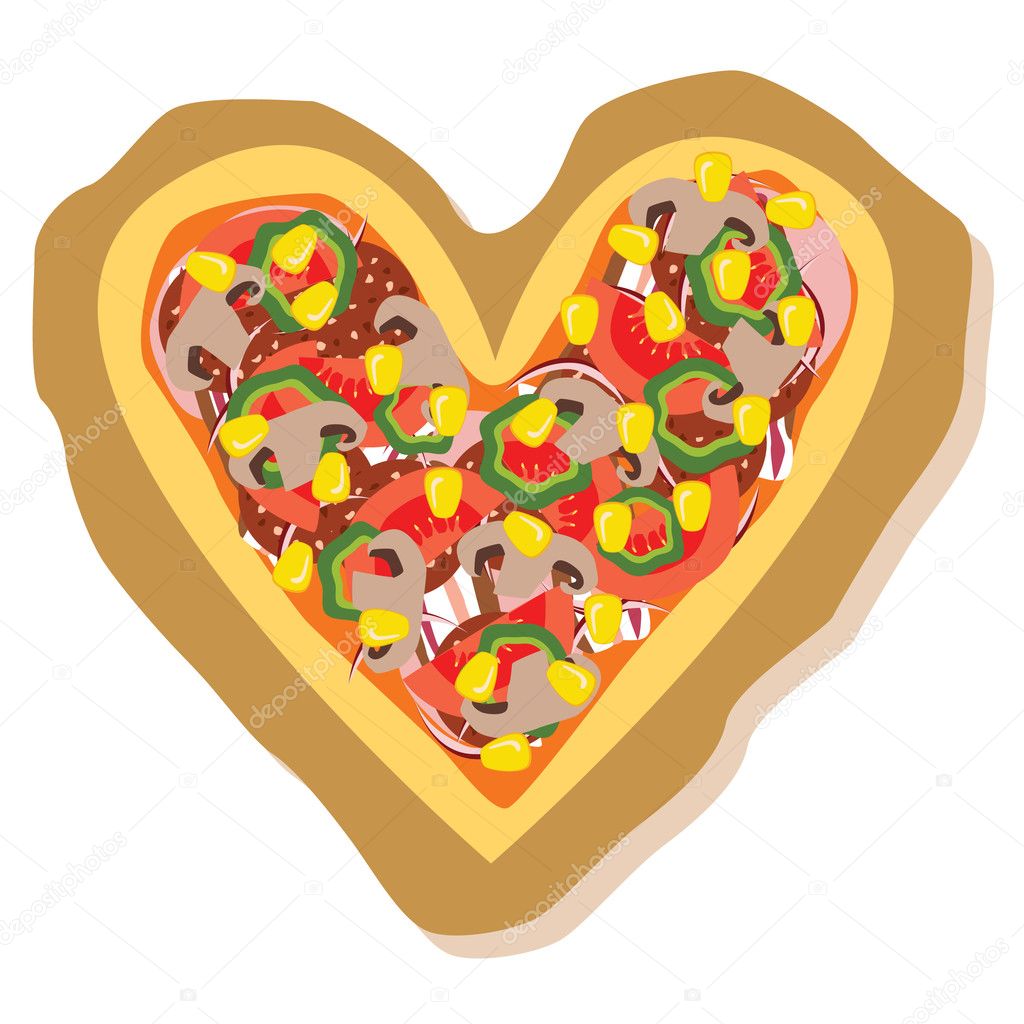 Heart pizza — Stock Vector © glorcza #6744198