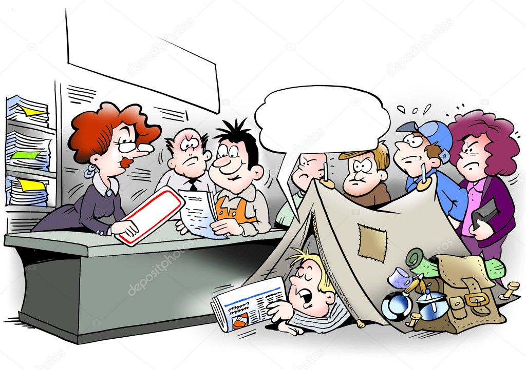 Waiting time of a public office Stock Photo by ©DrawShop 6279766