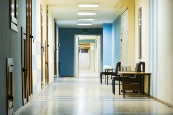 Reception in hospital with corridor - Stock Image - Everypixel