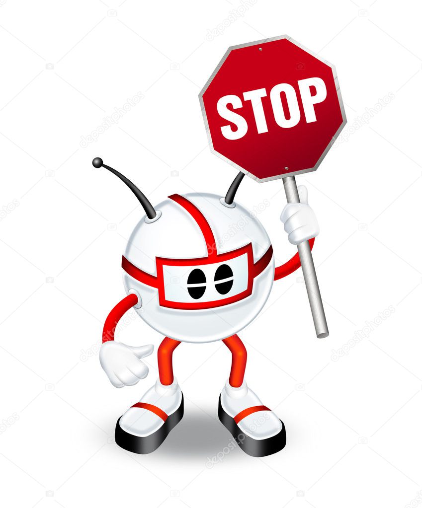 3d character holding stop sign Stock Photo by ©hypermania 5978167