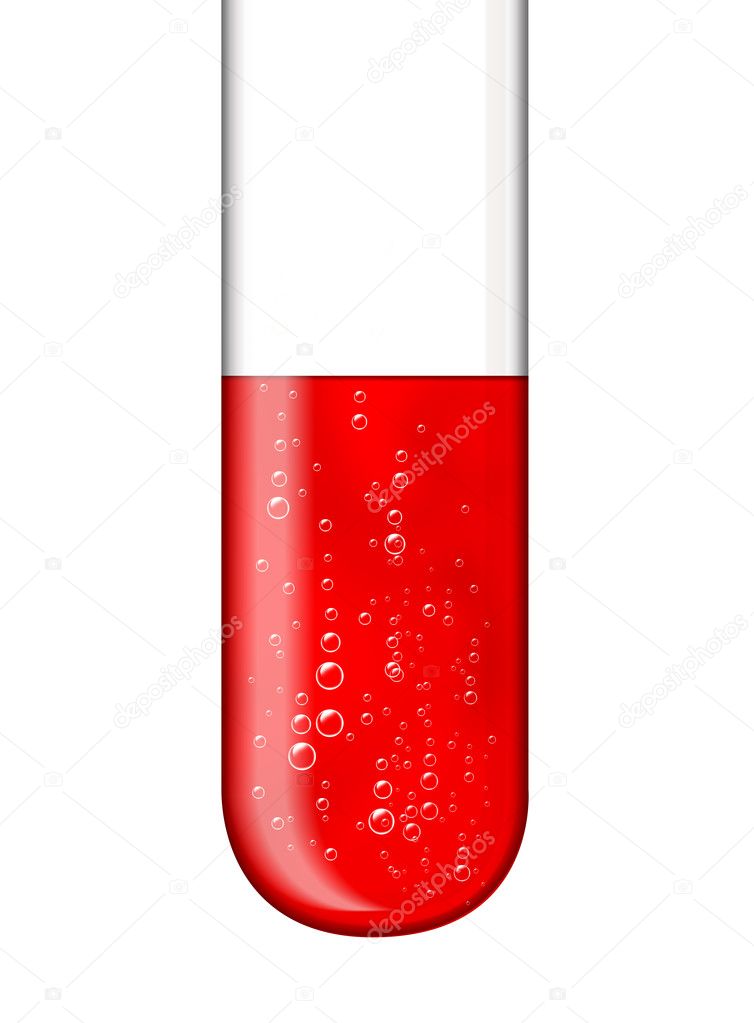 Solution rouge en tube à essai — Photographie hypermania © #6002087